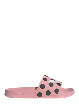 Adidas Adilette Lite Trefoil Logo Polka Dot Slides Pink