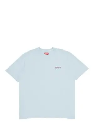 Supreme Washed Script Short-sleeve Top 'light Blue' Blue