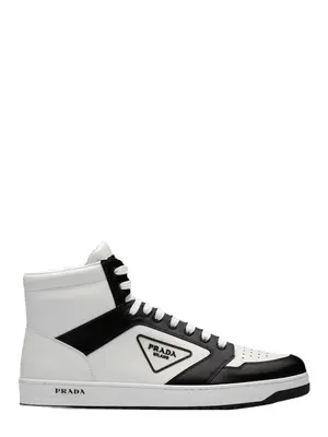 Prada District High-top Leather Sneakers - White