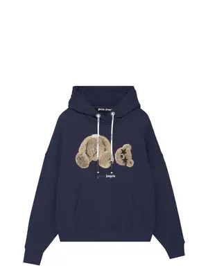 Palm Angels Spray Bear Hoodie - Blue