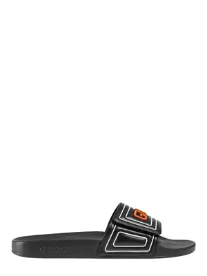 Gucci Slide With Logo - Black