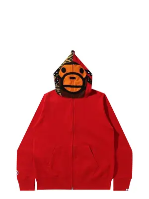A BATHING APE Milo Shark Full-zip Hoodie - Red
