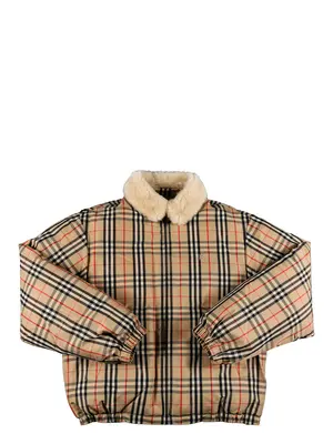 Supreme X Burberry Shearling Collar Puffer Jacket - Tan