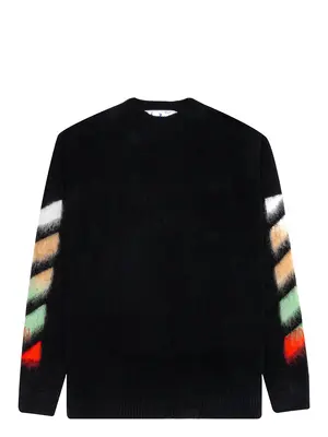 Off-White Brushed Wool Sweater - Black