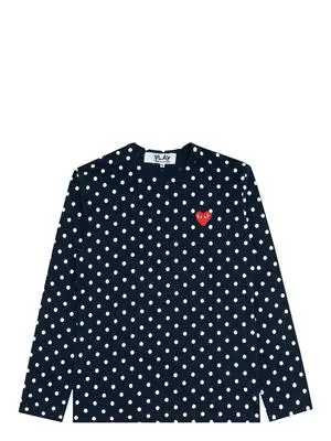 Play Comme Des Garcon Polka Dot Long-sleeve T-shirt 'navy - Blue