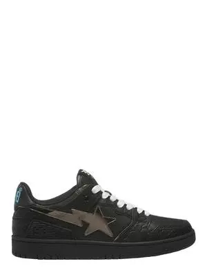 A BATHING APE Sk8 Sta Low Camo Sneakers - Black
