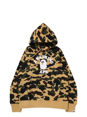 A BATHING APE 1st Camo College Pullover Hoodie - Yellow