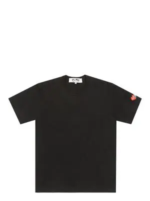 Play Comme Des Garcon Double Heart T-shirt - Black