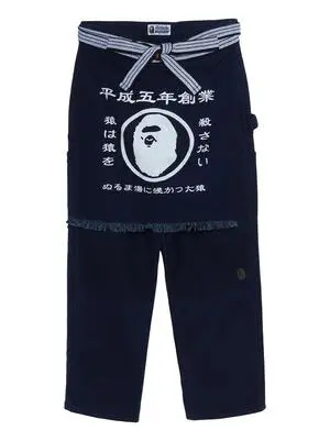 A BATHING APE Sashiko Painter Pants - Blue