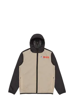 Play Comme Des Garcon K-way Hoodie Full Zip 'beige/black - Tan