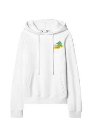 Off-White Brush Arrows Logo Hoodie - White