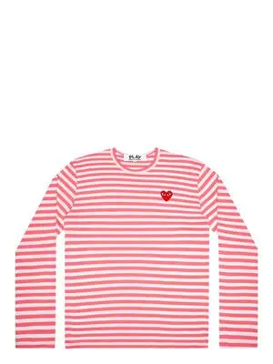 Play Comme Des Garcon Striped Long-sleeve Shirt - Pink