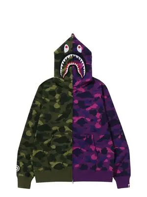 A BATHING APE Color Camo Shark Full Zip Hoodie - Multicolor