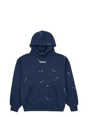 PLEASURES Safety Pin Hooded Sweatshirt - Blue