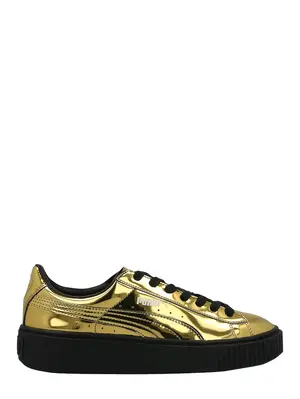 PUMA Basket Platform Metallic Sneakers - Gold