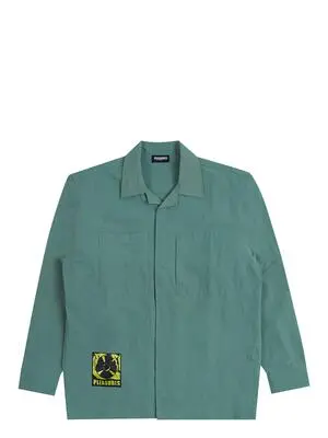PLEASURES Stare Long-sleeve Overshirt - Teal