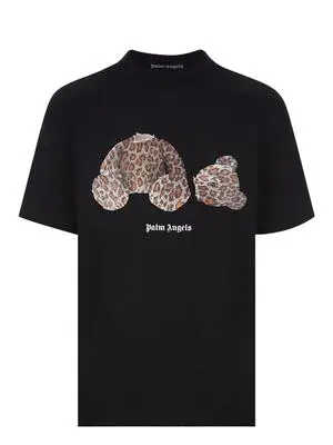 PALM ANGELS Leopard Bear Classic Tee 'black/brown'
