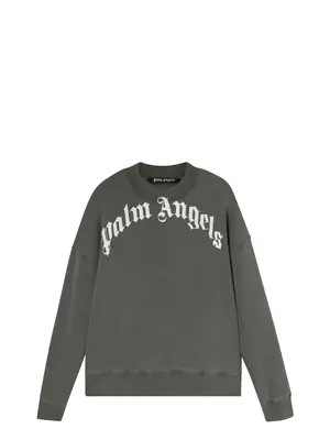 Palm Angels Gd Curved Logo Crew - Black