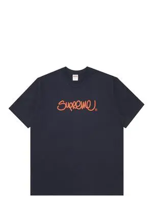 Supreme Handstyle Tee 'navy' Blue