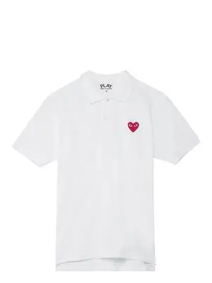 Play Comme Des Garcon Heart Polo - White