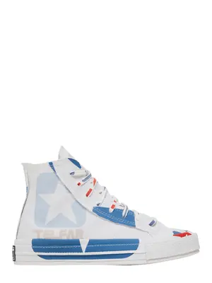 CONVERSE Telfar X Chuck 70 High Archival Star Print Sneakers - White