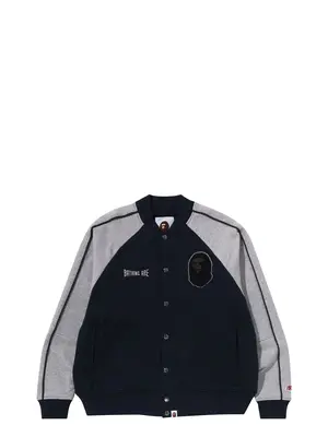 A BATHING APE Sweat Varsity Jacket - Blue