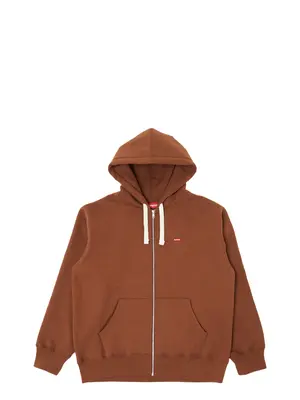 Supreme Small Box Drawcord Zip Up Hooded Sweatshirt - Brown