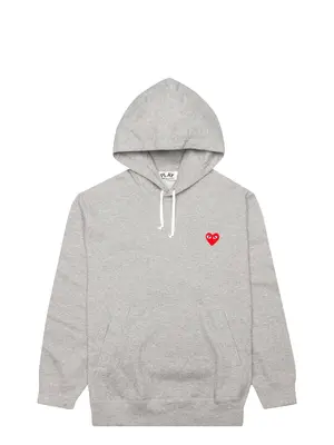 Play Comme Des Garcon Embroidered Hoodie - Grey