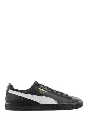PUMA Clyde Core Leather Foil Sneakers - Black