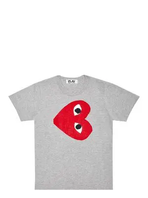 Play Comme Des Garcon Red Heart T-shirt - Grey