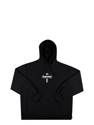 Supreme Cross Box Logo Hooded Sweatshirt - Black