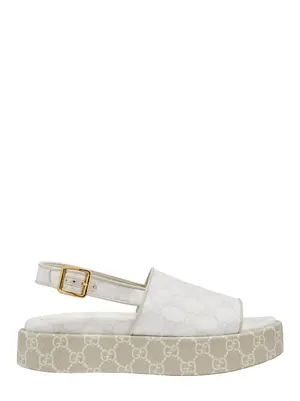 Gucci Platform Gg Sandal - White