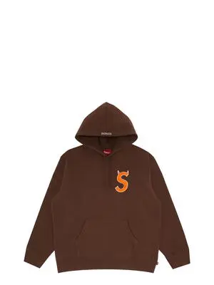 Supreme Logo Hooded Sweatshirt - Brown