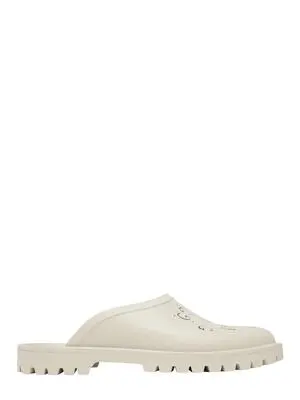 Gucci Cut Out Monogram Slip-on Sandal - Cream