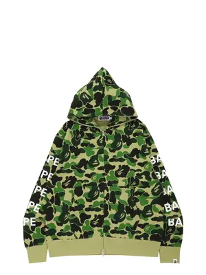 A BATHING APE Big Abc Camo Relaxed Fit Full-zip Hoodie - Green