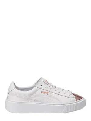 PUMA Basket Platform Metallic Sneakers - White
