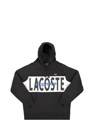 Supreme Supreme X Lacoste Logo Panel Hooded Sweatshirt Black