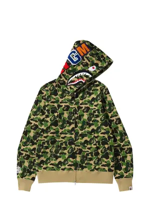 A BATHING APE Abc Camo Shark Full Zip Hoodie - Green