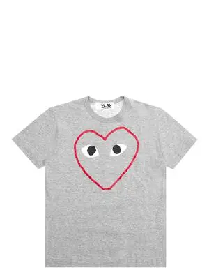 Play Comme Des Garcon Heart Sketch T-shirt - Grey