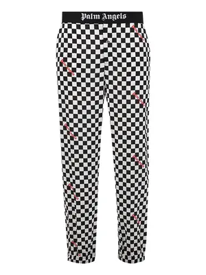 Palm Angels Damier Print Easy Pants - Black