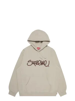 Supreme Raised Handstyle Hooded Sweatshirt - Tan
