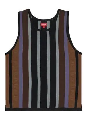 Supreme Knit Stripe Tank Top - Black