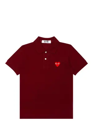 Play Comme Des Garcon Heart Polo Shirt - Red
