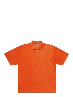 A BATHING APE Ape Head Towelling Polo - Orange