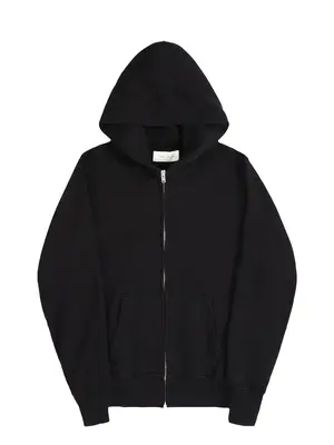 LES TIEN Cropped Zip Hoodie - Black