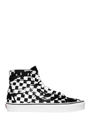 VANS Sk8-hi Overprint Checkboard Sneakers - Black