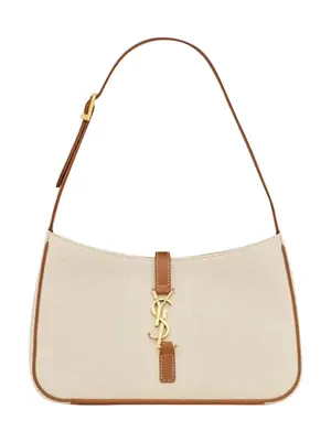 Saint Laurent Le 5 À 7 Canvas Shoulder Bag Grey