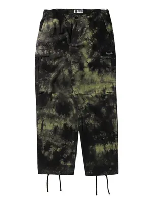 A BATHING APE Tie Dye Relaxed Fit 6 Pocket Pants - Black