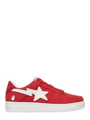 A BATHING APE BAPE Bapesta Suede Sneakers Red