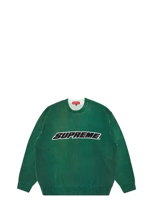 Supreme Printed Washed Crewneck Sweater - Green